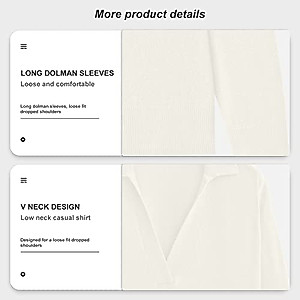 Women's Casual Long Sleeve Pullover Sweaters Striped V Neck Lapel Collar Loose Fit Solid Knitted Pullovers Jumper Tops