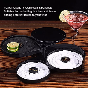 3-Tier Bar Juice Cocktail Seasoning Box Rimmers Bartender Tool Jewelry Storage Box Sugar Salt Rimmer for Bar Party