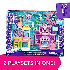 Littlest Pet Shop Prep 'n Party Double Playset Toy, Sparkle Deco, Includes Fan-Voted Pet, Ages 4 and Up