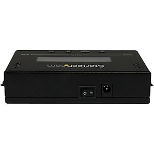 StarTech.com 1:1 Standalone Hard Drive Duplicator & Eraser, SATA HDD / SSD Disk Cloner / Copier / Wiper / Sanitizer, Cloning / Recovery Tool, LCD Display, TAA Compliant, OS Independent (SATDUP11)