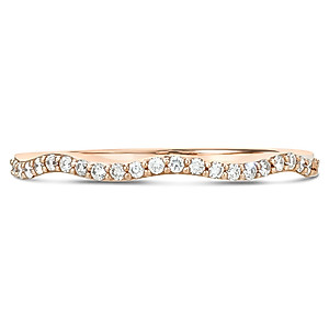 LE VIAN 1/6 Carat Diamond Wavy Stackable Band Ring for Women in 14k Rose Gold (H-I Color, VS2-SI1 Clarity, cttw) Anniversary Wedding Band Ring Size 7 by LeVian