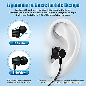 Muitune Bluetooth Headphones 120 Hours Extra Long Playback with Microphone Headset, i35 Balanced Armature Drivers Stereo in Ear Wireless Earbuds, Waterproof Workout Neckband Headphones (Teal)