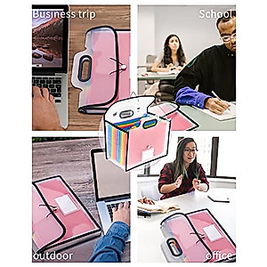 13 Pockets Expanding File Folder with Handle Accordion File Folder Organizer for A4 Letter Size Paper Document Holder Organizer with Expandable Cover (1)