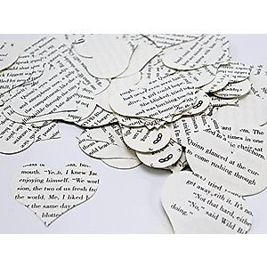 Book Page Heart Confetti 2 Inch Shapes Classic Novel 200 Piece Party Decorations Literary Theme Wedding Decor