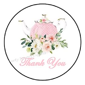 30 Pcs 1.5" Inch Thank You Tea Pot Party Stickers - Thank You Stickers Wedding - Thankful Stickers Envelope Seals Labels - D #AA61RK