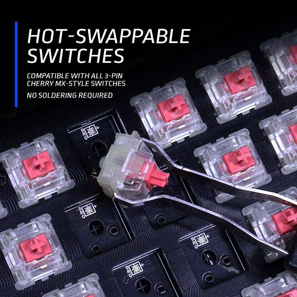 Mountain Everest Core Mechanical Gaming Keyboard - USB Hub - Cherry MX Hot-Swappable Switches - RGB Backlit (Gunmetal Gray, Speed Silver - Fastest & Linear)