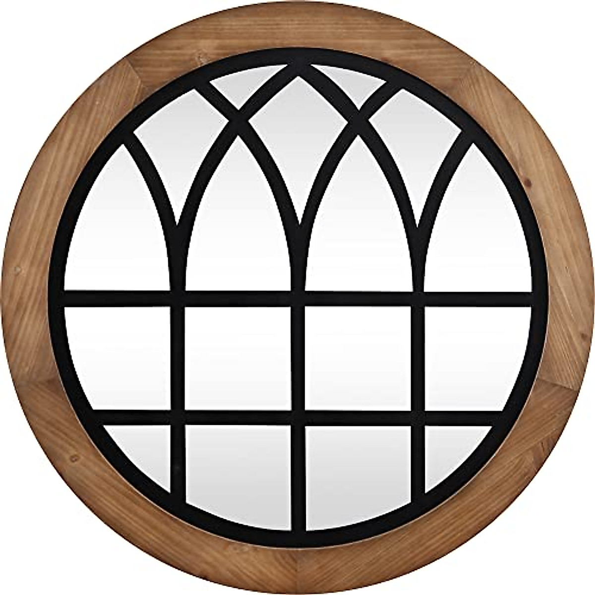 FirsTime & Co. Covington Farmhouse Black Arch Mirror, American Crafted, Rustic Brown, 30 x 1.1 x 30 ,