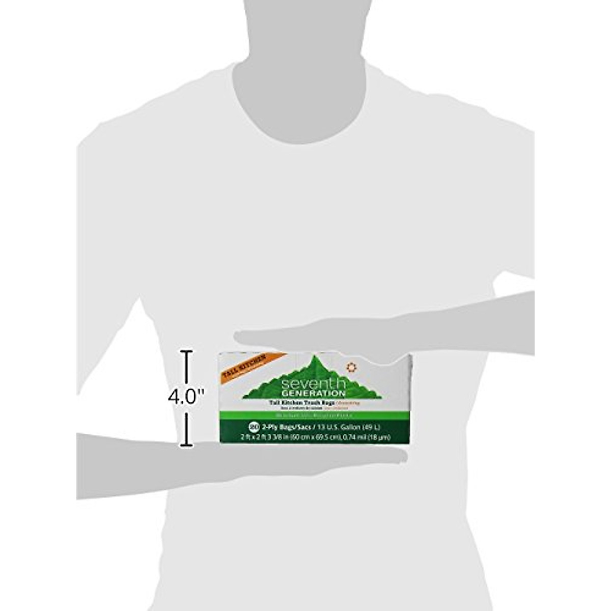 Seventh Generation Drawstring Kitchen Trash Bags 13 gal, 20 Bags