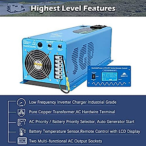 SUNGOLDPOWER UL1741 6000W 48Vdc Pure Sine Wave Inverter Low Frequency 240Vac Input 120Vac/240Vac Output Split Phase with Battery Charger Off-Grid 18000W Peak