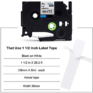Unistar Compatible Label Tape Replacement for Brother PTouch TZe 231 12mm & TZE-261 36mm Label Maker Tape, Black on White ( 5 + 4 Pack)