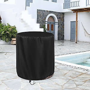 MUTUSHI Patio Cooler Bar Table Cover Outdoor Patio Round Beer Cooler Table Cover Waterproof Barrel Cool Bar Table Cover 21" D X 23" H Black