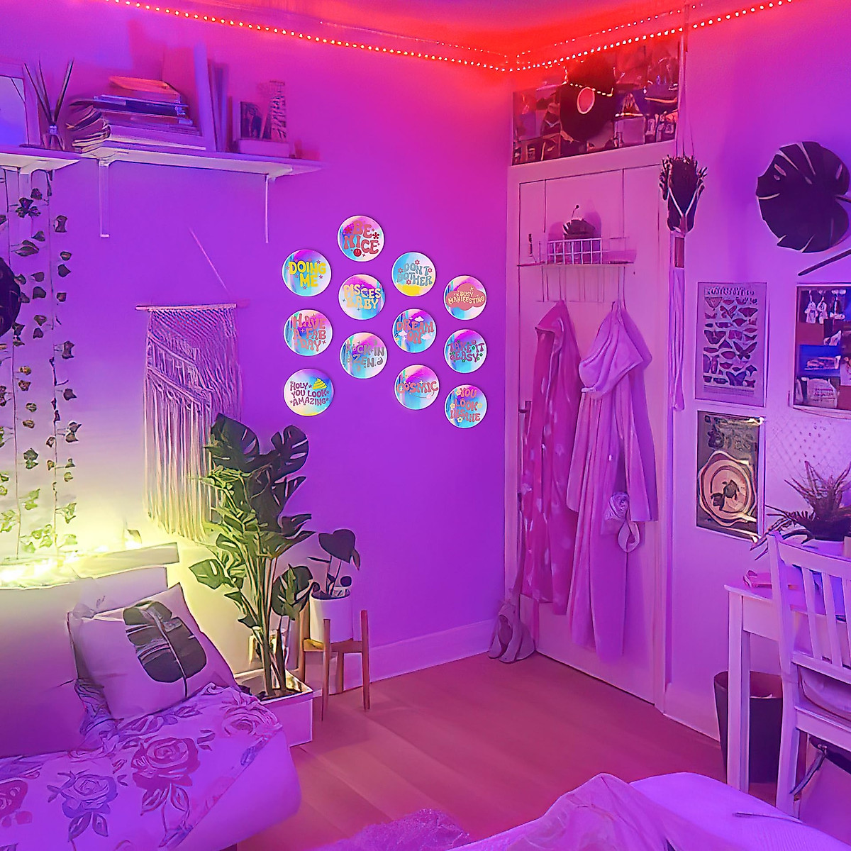 HK Studio Y2K Room Decor - Hologram Disc Teen Room Decor 6" Pack 12