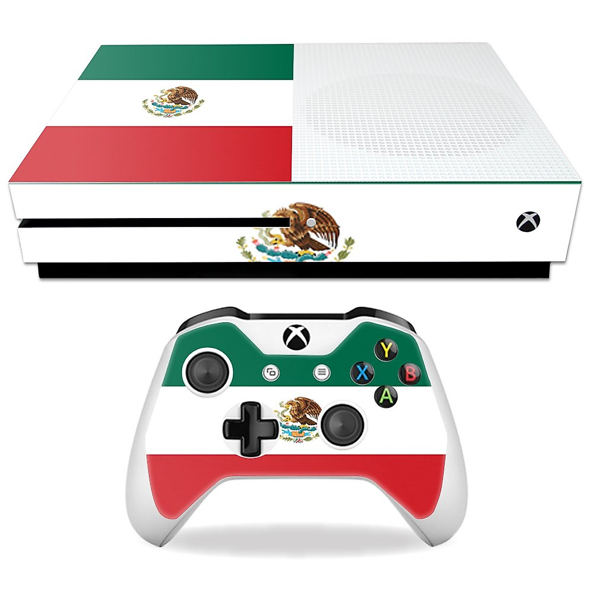 MightySkins Skin Compatible with Microsoft Xbox One S - Mexican Flag | Protective, Durable, and Unique Vinyl Decal wrap Cover | Easy to Apply, Remove, and Change Styles | Made in The USA
