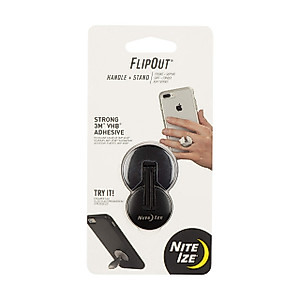Nite Ize FlipOut - Folding Handle and Stand for Smartphones, Black FLO2-01-R7
