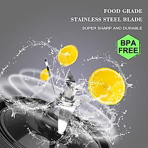 7 Fins Blender Blade Compatible with Ninja Blender Blade Replacement, Ninja Blender Lid Accessories for Auto iQ BL682-30 BL642-30 BL450-30 BL482-30 BL687CO-30 BL450-30 BL642-30 BL482-30 BL682-30 ect