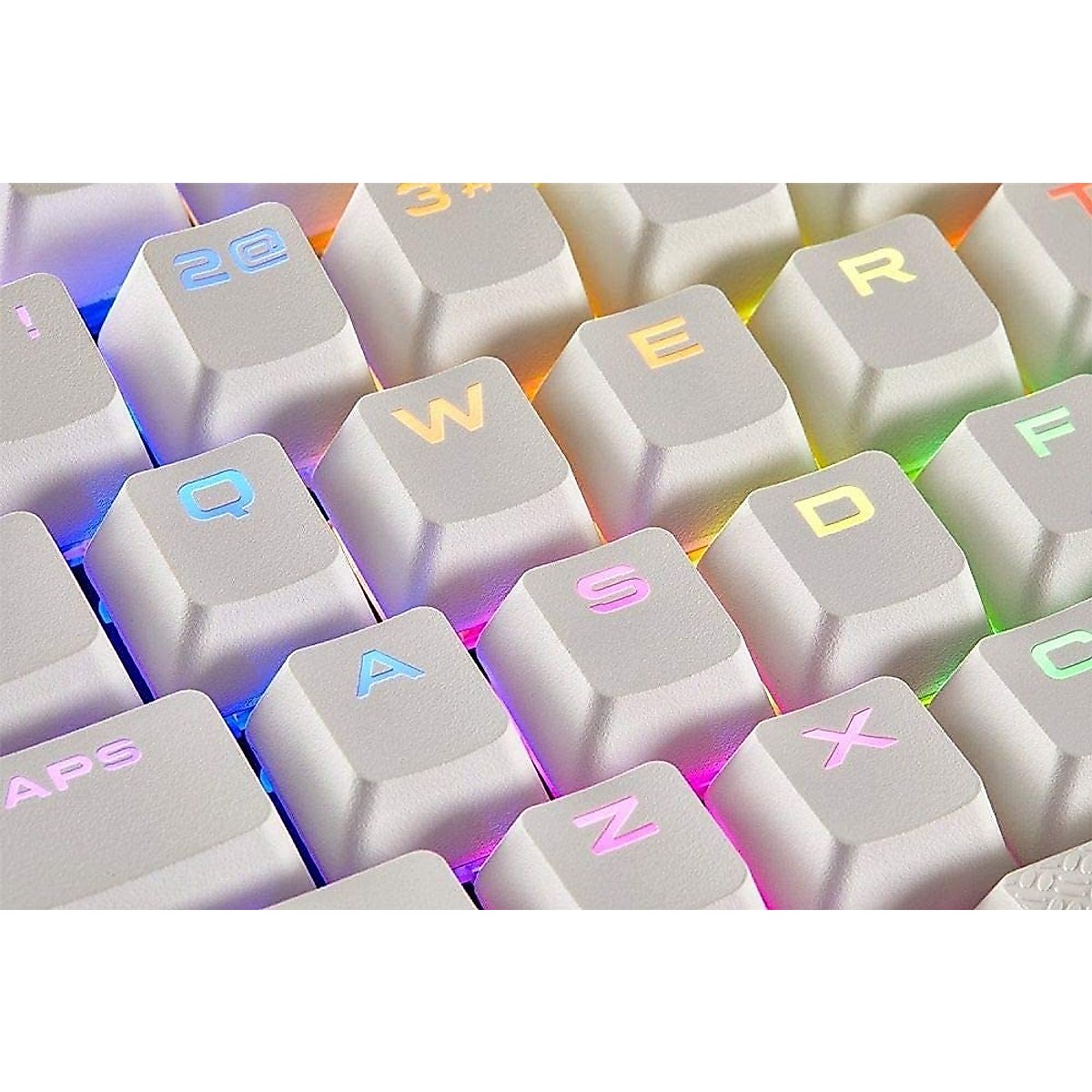 PBT Double-Shot Full Set 104 Key keycaps US Layout Replacement for Corsair K70 RGB MK.2 SE Mechanical Keyboard (White)