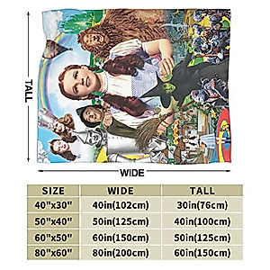 Wizard of Oz Blankets Super Soft Flannel Cartoon Throw Blanket Comfy Lightweight Bedding Blanket 50"x40"