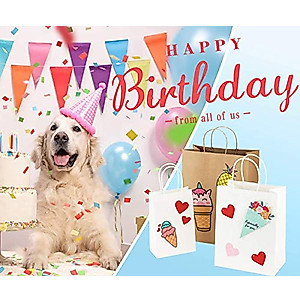 BagDream Kraft Gift Paper Bags 25Pcs 5.25x3.75x8 Inches Small Paper Gift Bags White Paper Bags with Handles Paper Shopping Bags Party Favor Bags 100% Recyclable Kraft Paper Bags Sacks