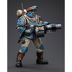 Pipigirl JoyToy Warhammer 40K Genuine License 1/18 Soldier, Astra Militarum Tempestus Scions Command Squad 55th Kappic Eagles Grenadier, 4.21 inch Models Action Figures Kits (Grenadier)