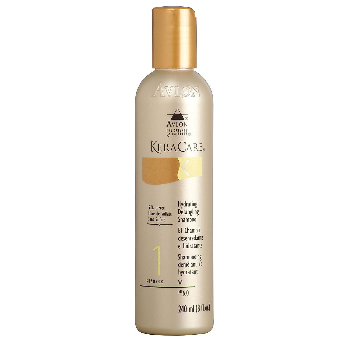 KeraCare Hydrating Detangling Shampoo 8 oz - Moisturize, Detangle and Soften Hair - Remove Excess Oil - Minimize Hair Breakage - Superior Detangling