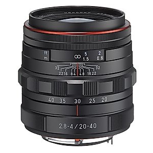 Pentax HD DA 20-40mm F2.8 - 4 Limited DC WR Wide Zoom Lens for Q Mount - Black