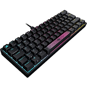 MUMUJJ K65 RGB Mini 60% Mechanical Gaming Keyboard, Adjustable RGB Lighting Single Keys, Mechanical Speed Keys, Hyper-Processing Technology Black