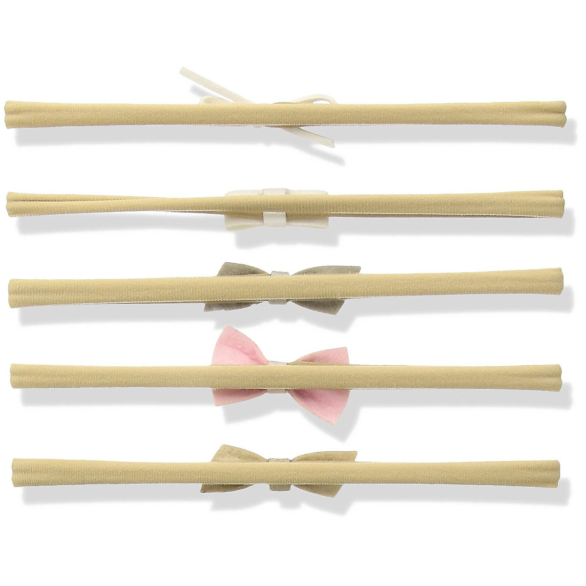 Mud Pie Baby Girls' Leather Bow 5 Piece Headband Set, Multi, One Size