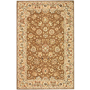 SAFAVIEH Chelsea Collection Accent Rug - 3'9" x 5'9", Brown & Ivory, Hand-Hooked French Country Wool, Ideal for High Traffic Areas in Entryway, Living Room, Bedroom (HK505B)