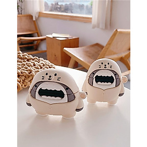 Funny Case Compatible with Apple AirPods Pro Anime Cool Kawaii Food Cover Silicone Shell Anti-Fall Cases for AirPods Pro 2019 with The Carabiner for Men Women (AirPods Pro, Cute Shark)