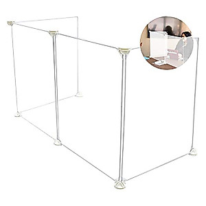 100FIXEO Sneeze Guard Panel Guard Panel for Desk Transparent Partition Board Student Partition Class Tabletop Dining Room Partition Protective Board 4PCS
