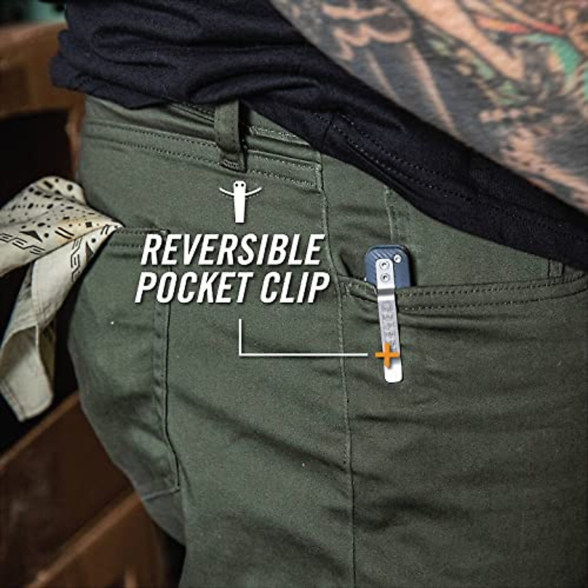 Gerber Gear Pledge Pocket Knife with Pocket Clip - 3.7" Full Panel Plain Edge Blade Folding Knife - EDC Gear and Equipment - Urban Blue