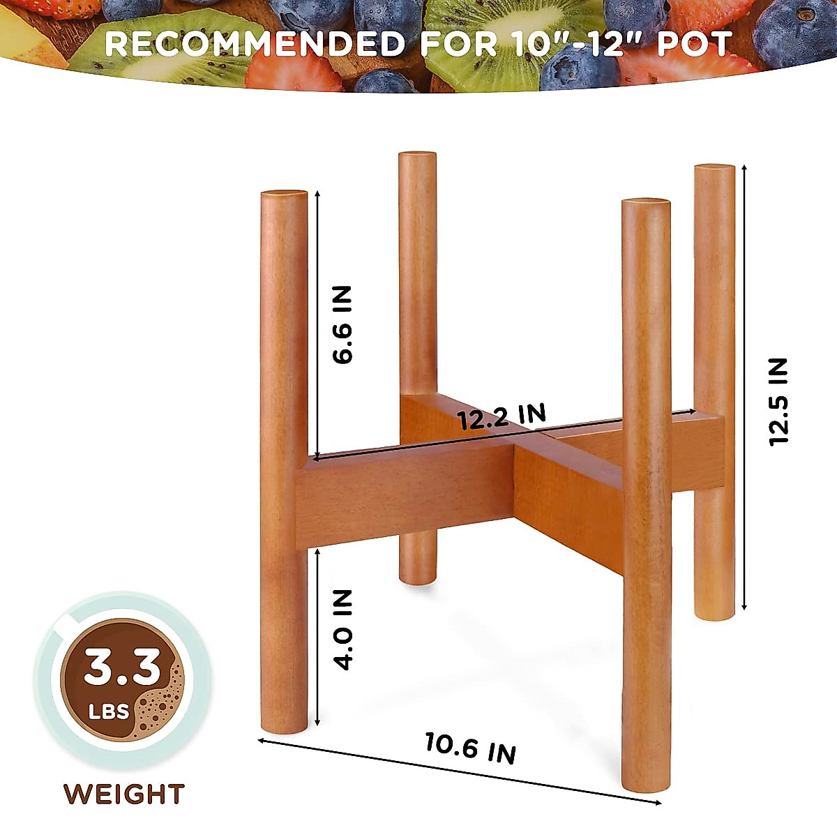 AZAMIA Beverage Drink Dispenser Stand for Parties, Fits 10-12 Inches Gallon Jugs, Glass Jars and Bottles, Wood