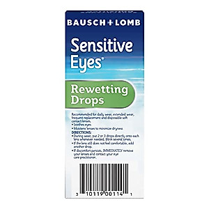 Contact Lens Solution by Bausch & Lomb, for Rewetting Soft Contact Lenses, 1 Fl Oz