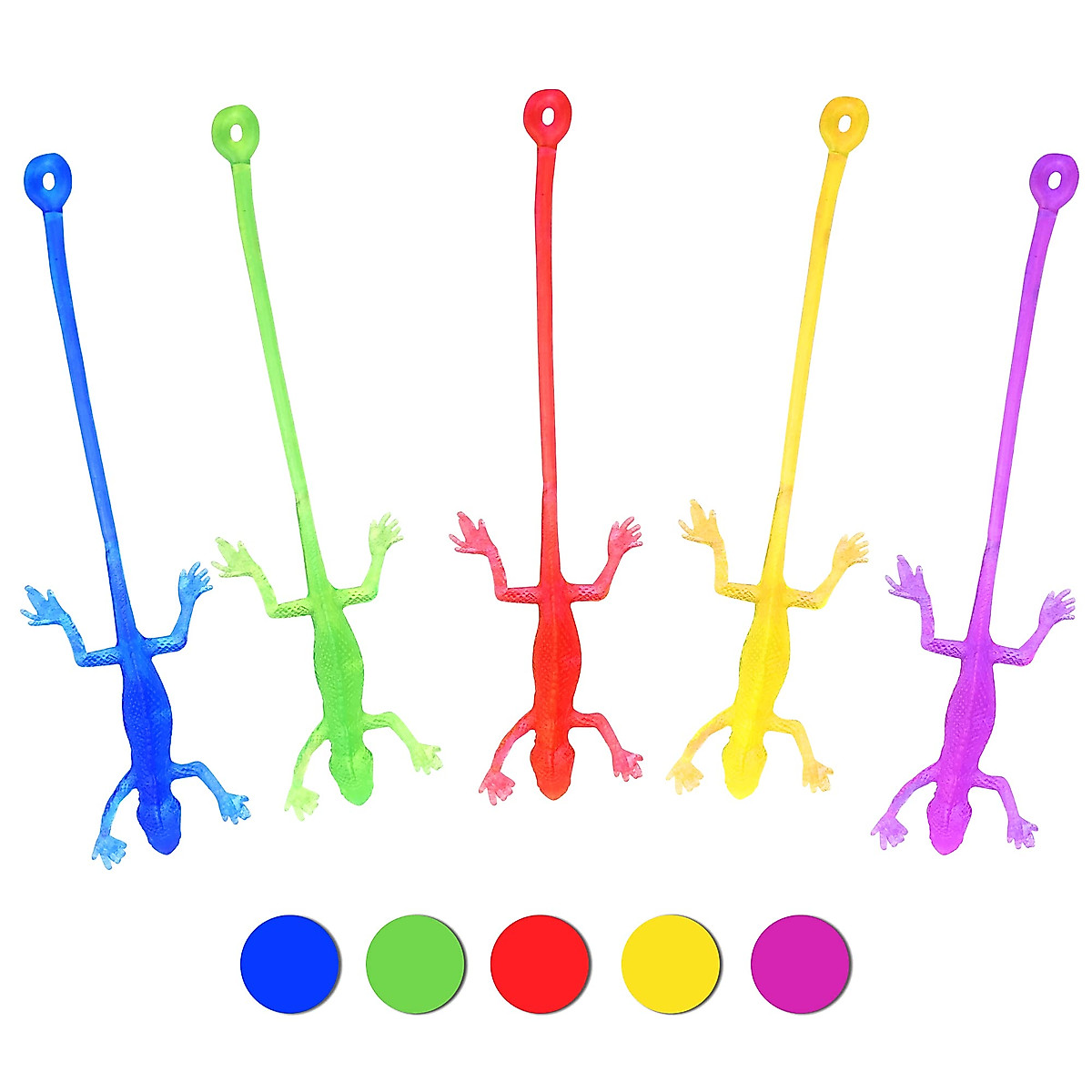 PPXMEEUDC 27PCS Multi-color and Multi-style Stretchy Sticky Toys Including Sticky Hands Wall Climbers Men Hammers Lizards Snake Crocodile and Skeletons for Kids Party Favors