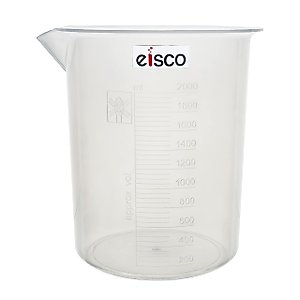 EISCO Plastic Beaker, 5000ml - Polypropylene Plastic - Raised Graduations, Tapered Spout - Euro Design