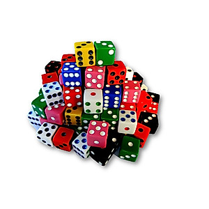 Hobby Monsters 100-Piece 16 mm Assorted Dice for Family Game Night and Teaching Math