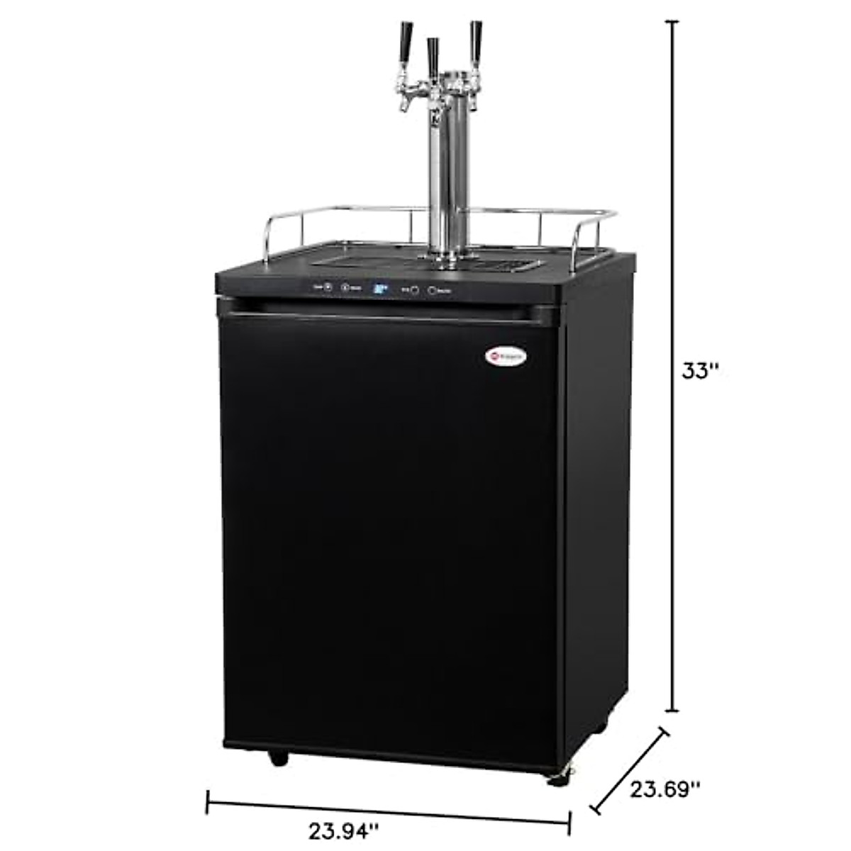 Kegco HBK309B-3 Three Faucet Homebrew Kegerator - Matte Black Cabinet and Door