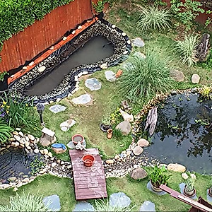 TECHTONGDA HDPE Pond Liner Black 20x20ft Flexible Water Garden Fish Pond Liner Elasticity