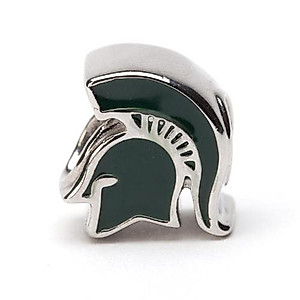 MSU Spartan Helmet Charm for Bracelets - Michigan State Spartans Charm - Hypoallergenic Stainless Steel Bracelet Beads - Michigan State Jewelr for Women