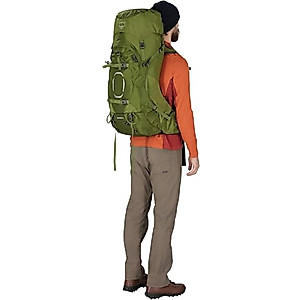 Osprey Aether 55L Men's Backpacking Backpack, Garlic Mustard Green, S/M