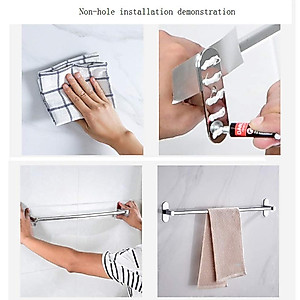 NERDOH Fast Drying Adhesion Easy to fit Bath Towel Easy tSUS304 Stainless Steel Chrome-Plated White Free Perforation Installation Kitchen Bathroom Wall Hanging Towel Rack-Length 70CM