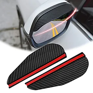 2 Pcs Carbon Fiber Car Side Mirror Rain Eyebrow Guard, Car Rearview Mirror Rain Brow, Waterproof Rearview Mirror Smoke Cover, For SUV, Truck, Car, Vehicle, GM Rear View Mirror Accessories