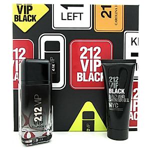 Carolina Herrera 212 VIP Black 2-Pieces Set for Men (3.4 Oz Eau De Parfume Spray + 3.4 Oz Shower Gel)