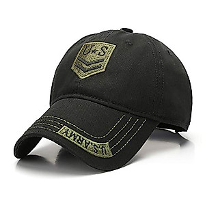 Anna-Kaci Women Men US Army Veteran Military Embroidered Baseball Dad Cap, US Black, One Size