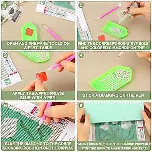 Yeaqee 4 Pcs Diamond Art Kits DIY Painting for Adult Kid Aesthetic Wall Diamond Crafts Aesthetic Room Decor Cute Painting Pictures 5D Craft Wall Decor for Home Wall 10 x 11.8'' (Floral)