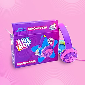 Kidz Bop Wired Headphones for Kids | Microphone | 3.5mm Plug | Volume Limiting 85dB/94dB | Soft Pads | Adjustable | School Use | Christmas 2022 Present | Gift 3 4 5 6 7 8+ Year Old Girls Boys Toddlers