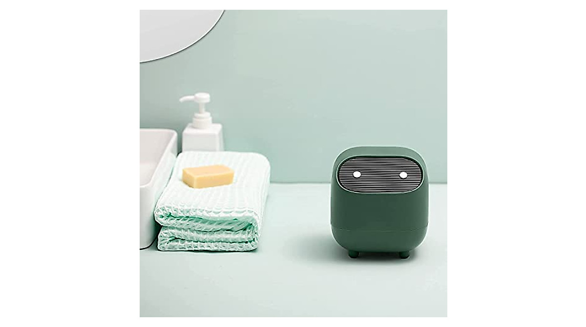 Cute Mini Ninja Desktop Trash Can - Space-Saving Office & Bedroom Bin