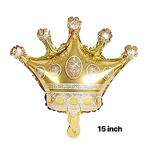 40 Inch Yellow Large Number 4 Balloons With Crown, Number 4 Foil Helium Balloons, 4th Birthday Decorations, Anniversary Party Supplies. (Yellow 4)