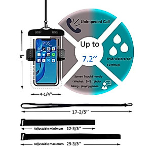 NIUTRIP Waterproof Phone Bags, Universal Cellphone Case, Waterproof Pouch with Waist Strap, Dry Bag with Adjustable Belt and Senstive Screen Touch for Swimming, Kayaking, Boating, Beach, 4 Pack