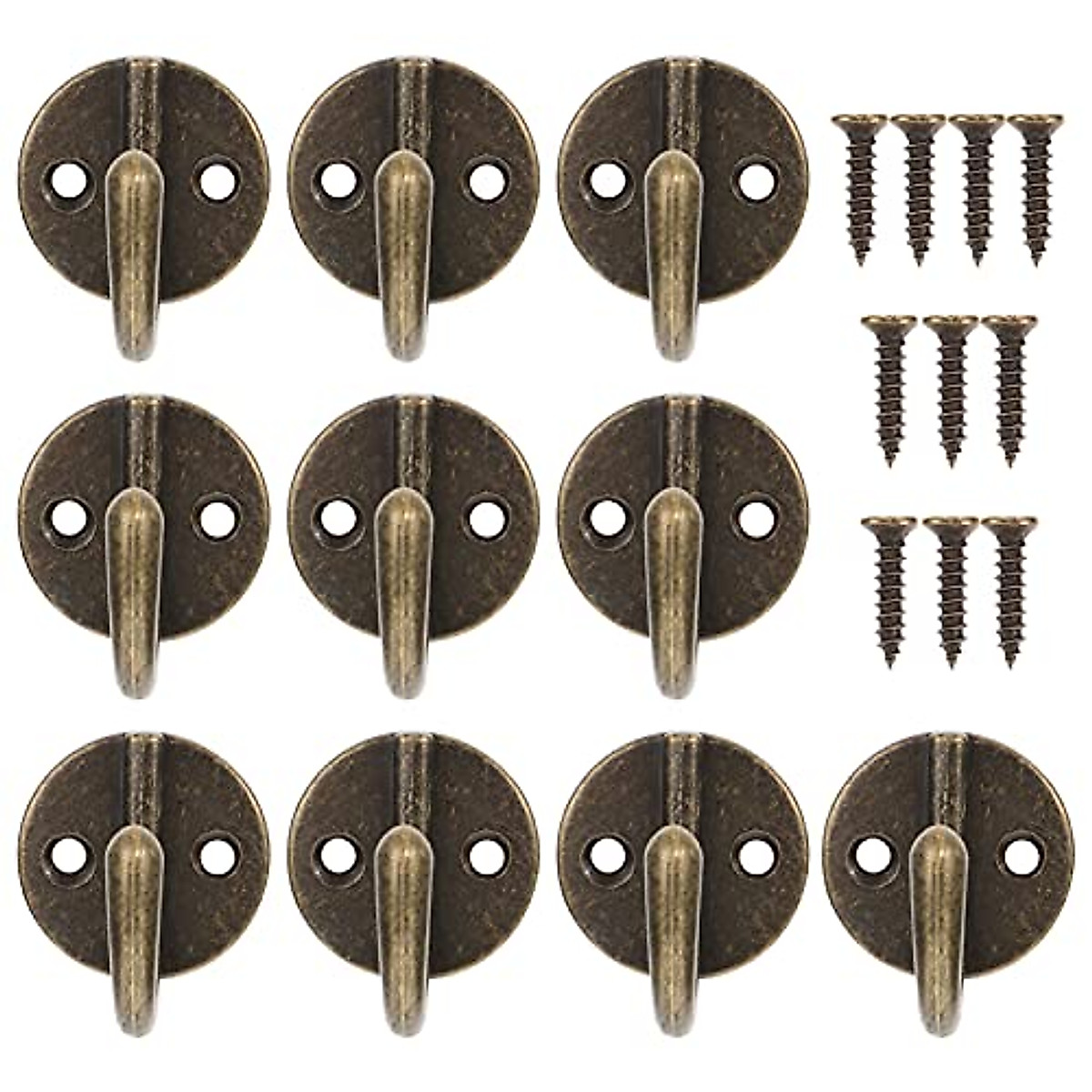 Angoily Wall Mount Clothes Rack 10pcs Bathroom Towel Hook Coat Hook Racks Alloy Clothes Hanger Classic Heavy Duty Wall Mounted Metal Hook Pothook for Garage Kitchen Door Wall Hanger Hooks
